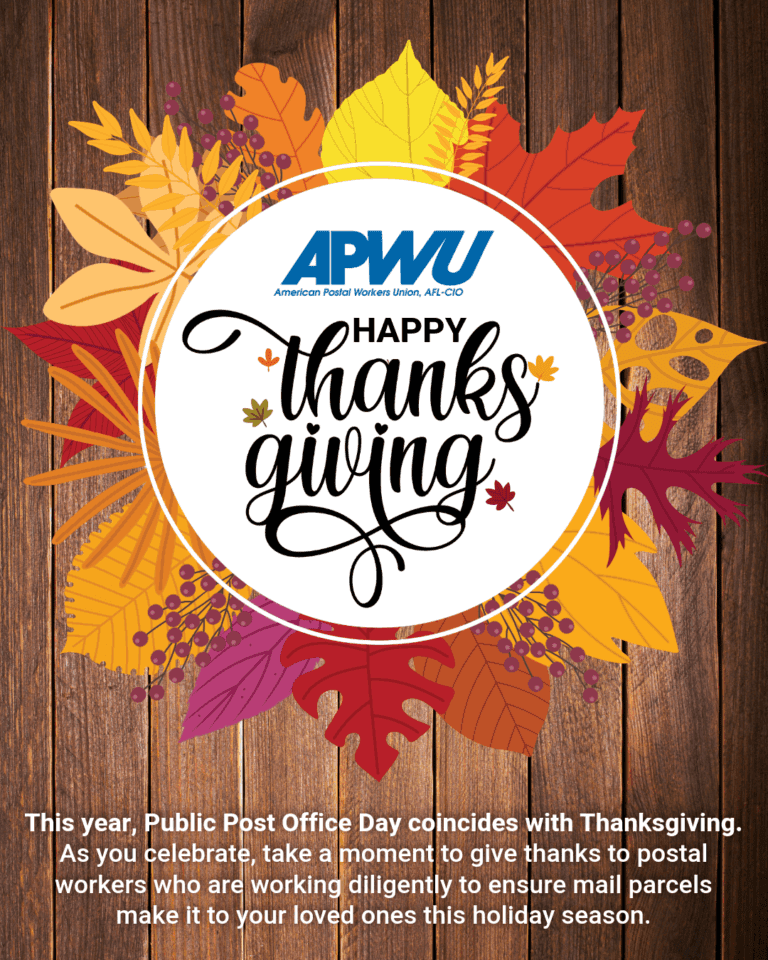 Happy Public Post Office Day! Happy Thanksgiving! | American Postal ...